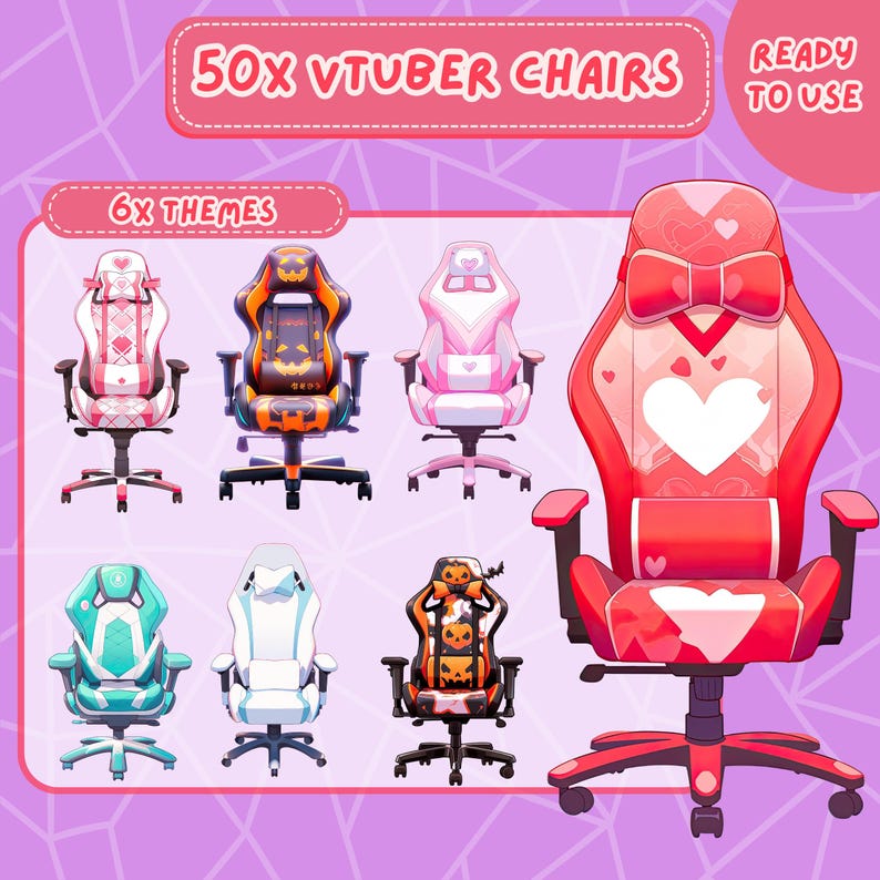 50x Vtuber Gaming Chair - Streaming Chair Stream Asset for Twitch ...