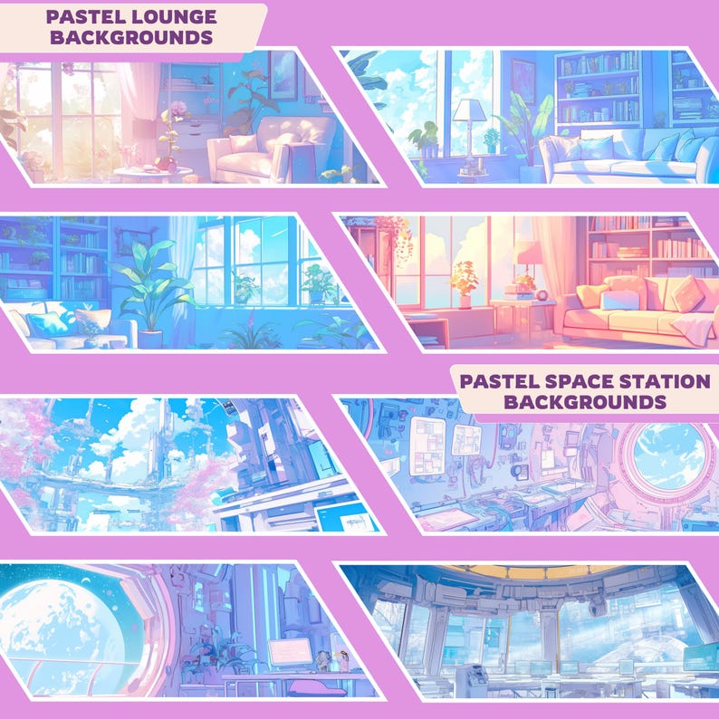 Pastel Theme Overlay Twitch Background - Animated Background for ...