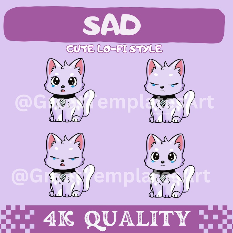 Pngtuber Cute Violet Vtuber Pet Cat Twitch Stream Decoration Vtuber ...