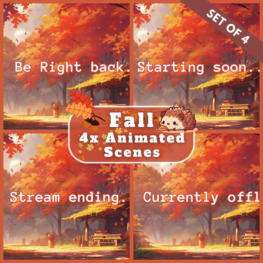 4x Fall Animation Scene - Fall Animation Stream Package for Twitch ...