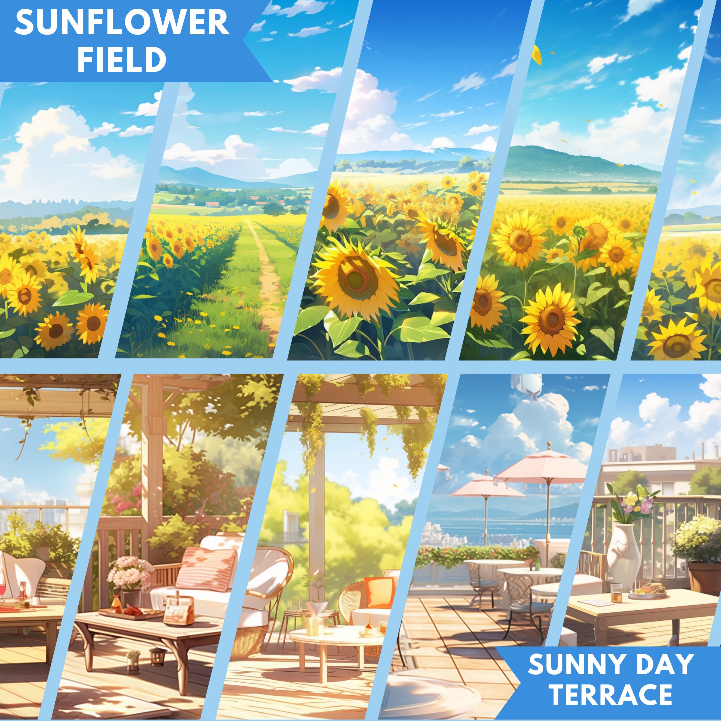 Summer Vtuber Backgrounds: 200+ Animated Scenes & Chairs (mega Pack) - Etsy