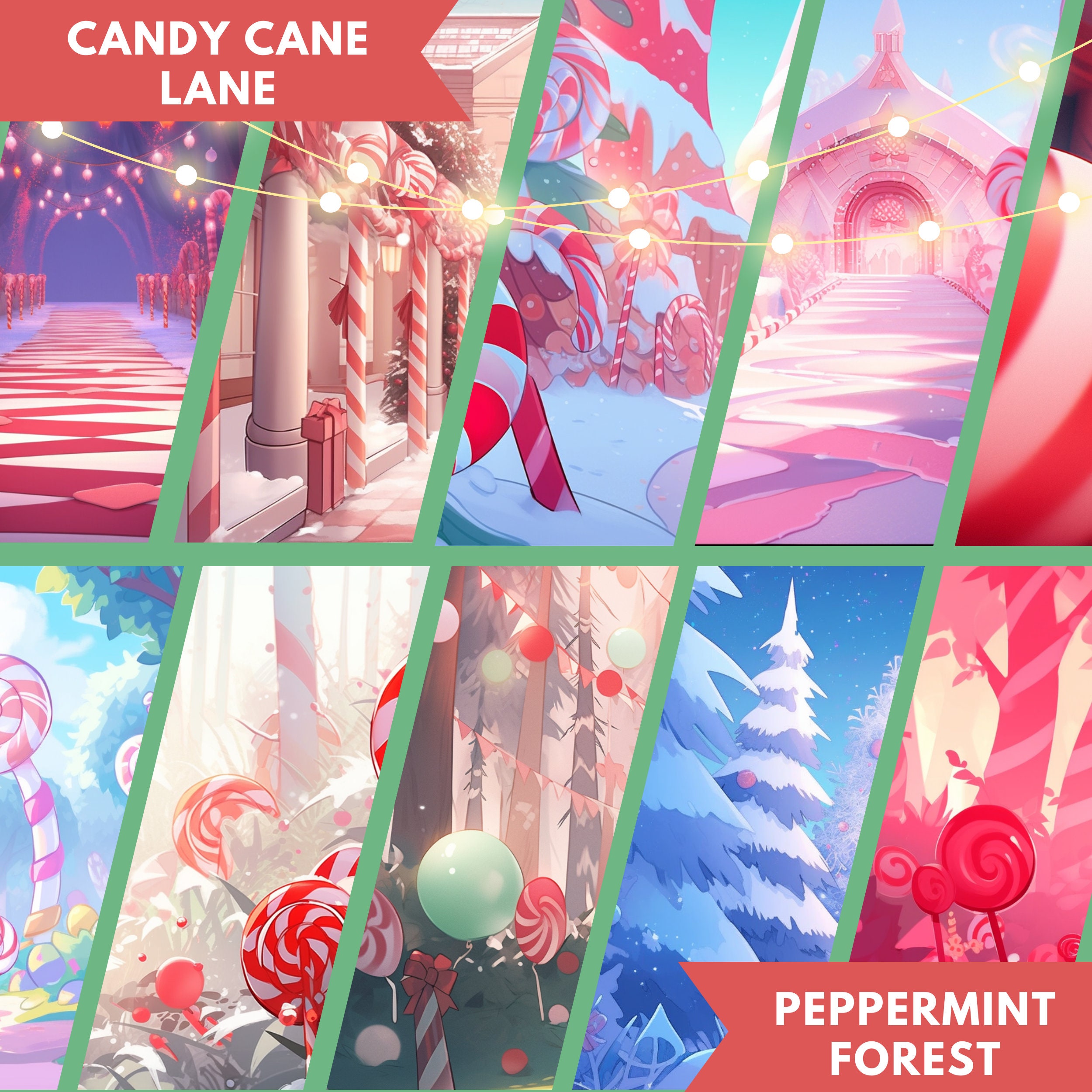 Candy Land Vtuber Background 100x Christmas Virtual Background Stream ...