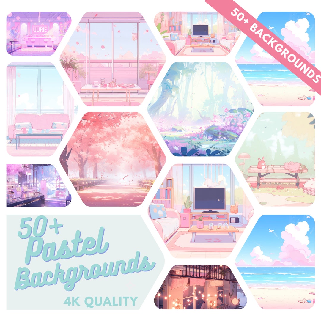 Pastel Vtuber Twitch Backgrounds: 50+ Stream Overlays (digital Download ...