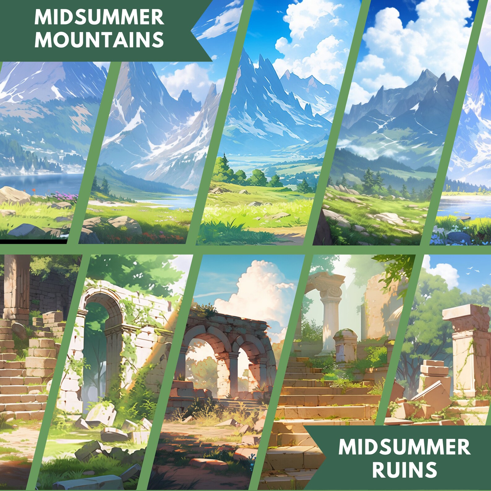 Mega Pack 200x Mid Summer Backgrounds Vtuber Stream Package Twitch ...