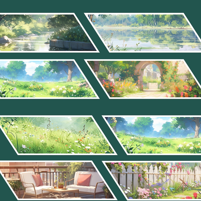Midsummer Vtuber Backgrounds: Cozy Stream & Zoom Assets (100 PNG) - Etsy