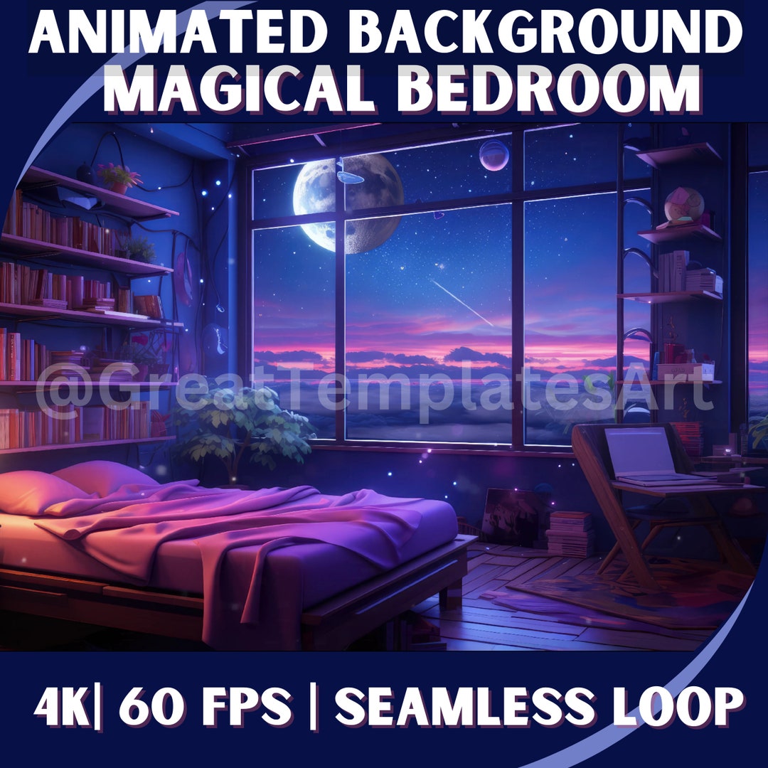 Twitch Animated Background Magical Bedroom Animated Background Overlay ...