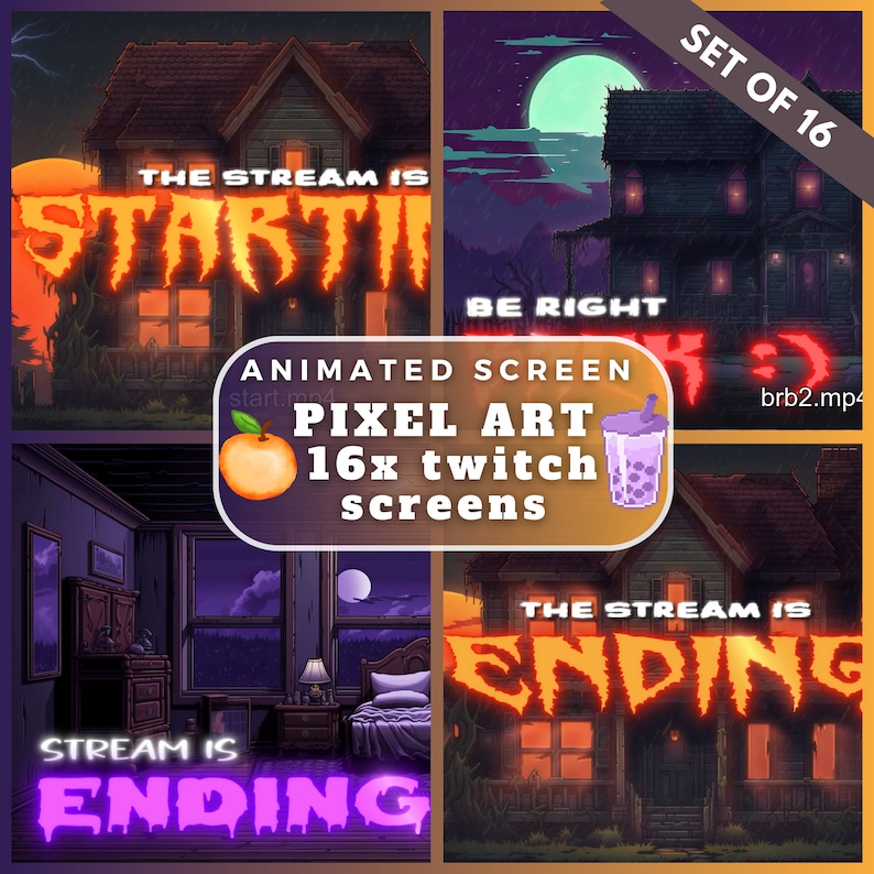 16x Animated Background Pixel Art Twitch Screens Twitch Overlay Cozy ...