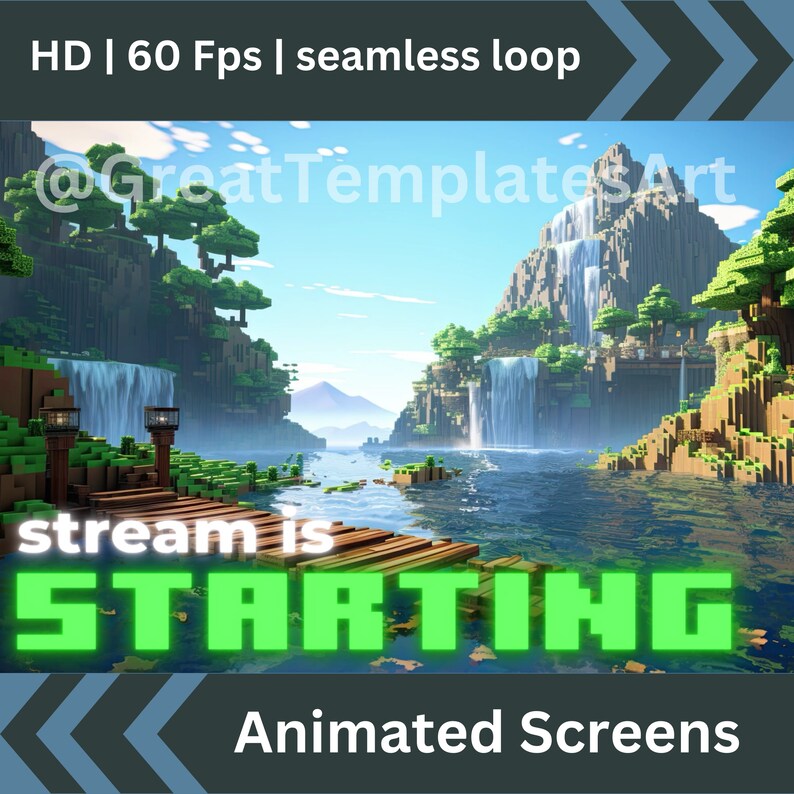 16x Twitch Animated Background Minecraft Twitch Screens Twitch Overlay ...