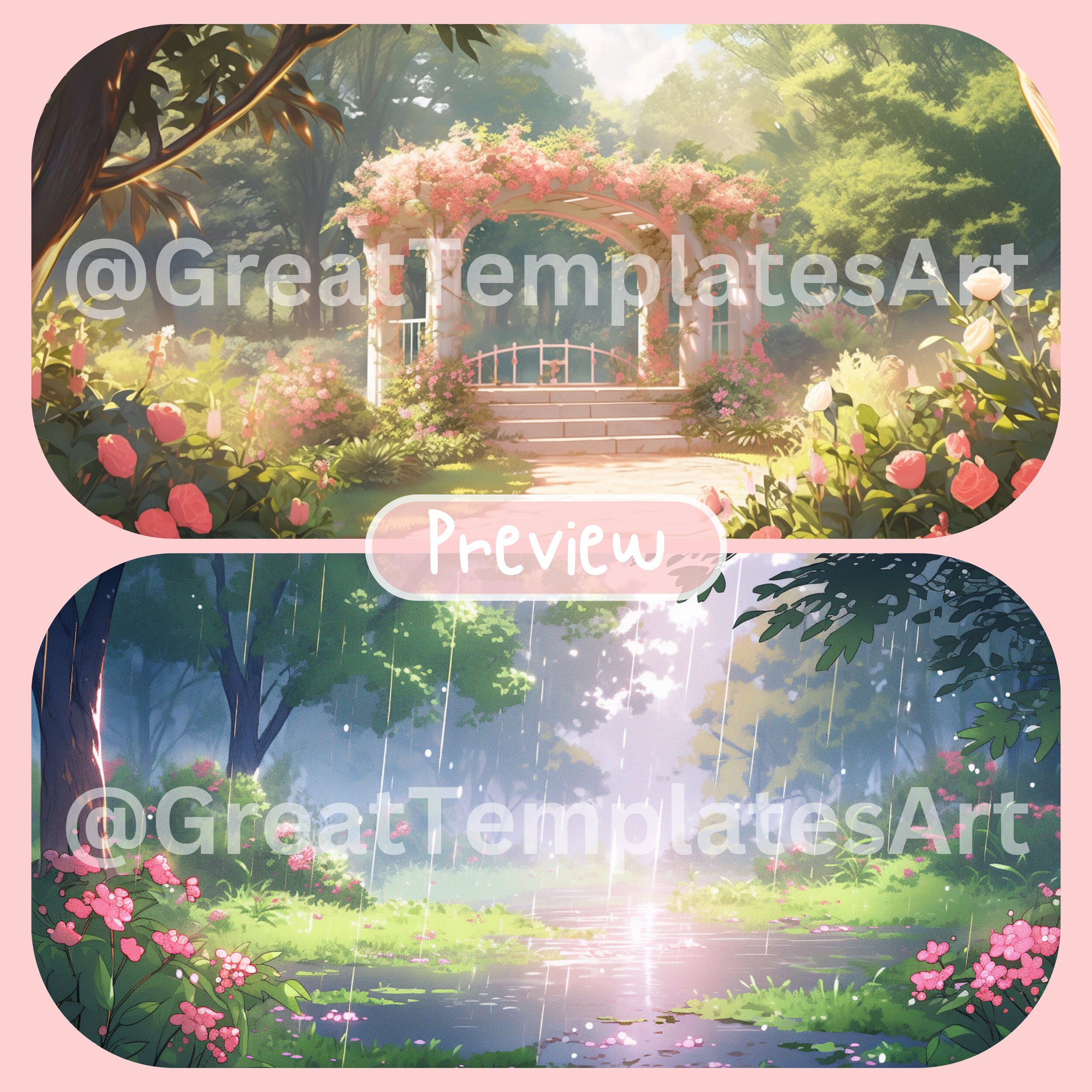 Spring Season Background 100x Virtual Background Stream Asset Lofi ...