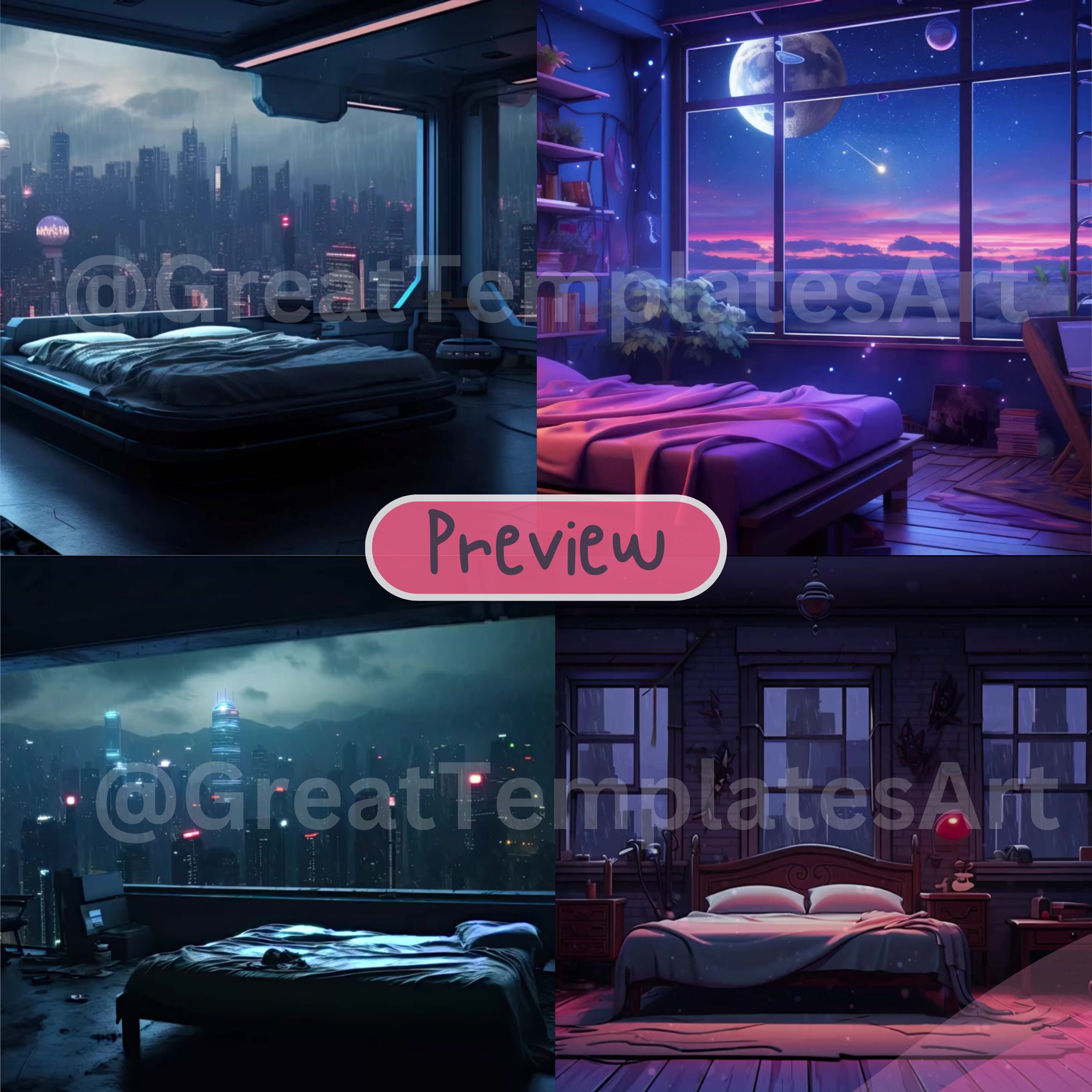 Mega Pack 60x Cute Animated Backgrounds Twitch Overlay Stream Twitch ...