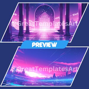 50x Twitch Background Synthwave Theme Vtuber Background for Twitch ...
