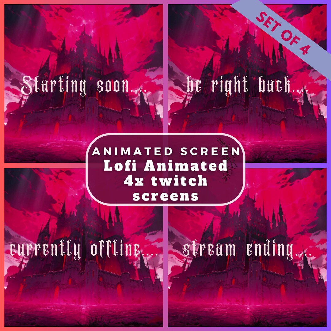 Vampire Castle Horror Animated Twitch Screens: Stream Overlay (set of 4 ...