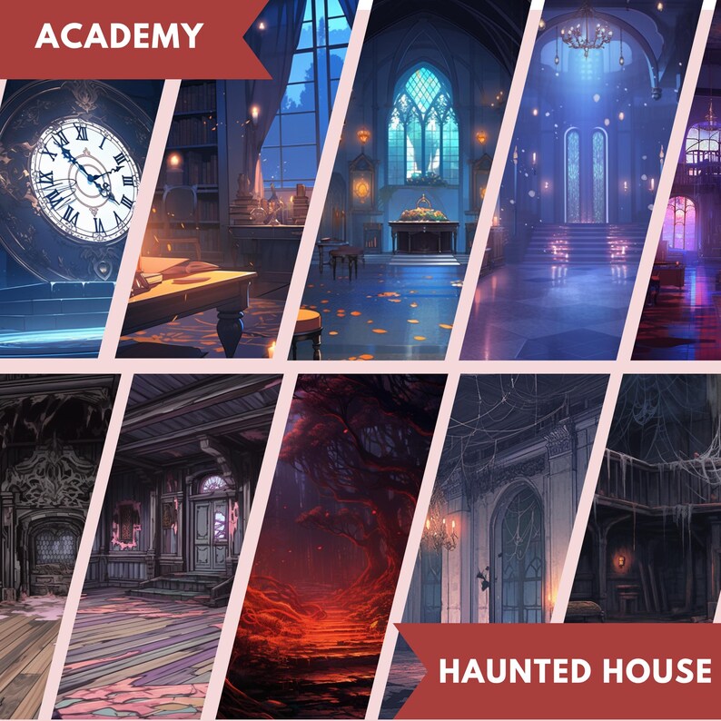 Spooky Halloween Vtuber Stream Package: 50+ Backgrounds, Animated ...