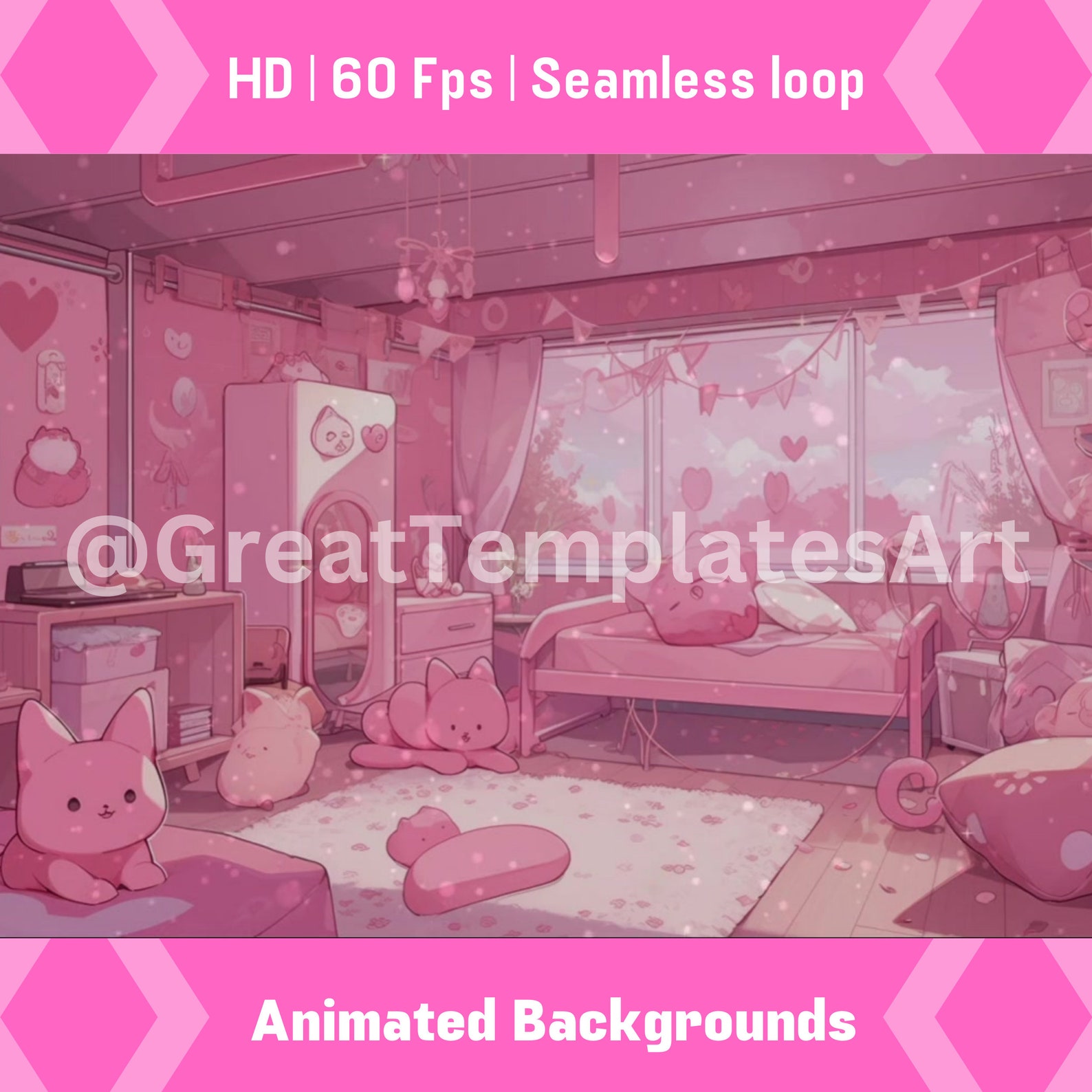 Lofi Anime Animated Backgrounds: Cozy Bedroom & Balcony Loops (digital ...