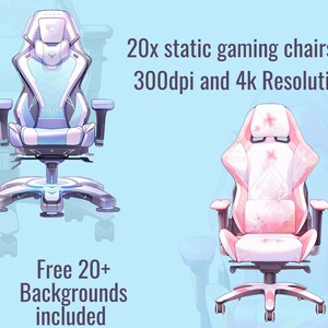 20 Vtuber Gaming Chair Stream Package: Pink-themed Assets (digital ...