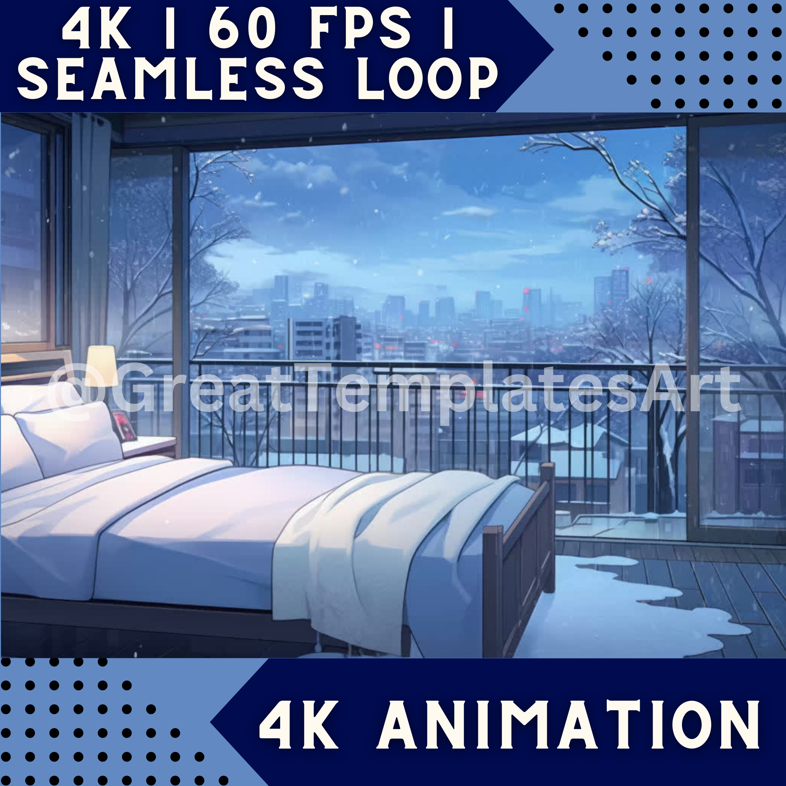 Animated Background Misty Bedroom Twitch Streaming Background - Etsy