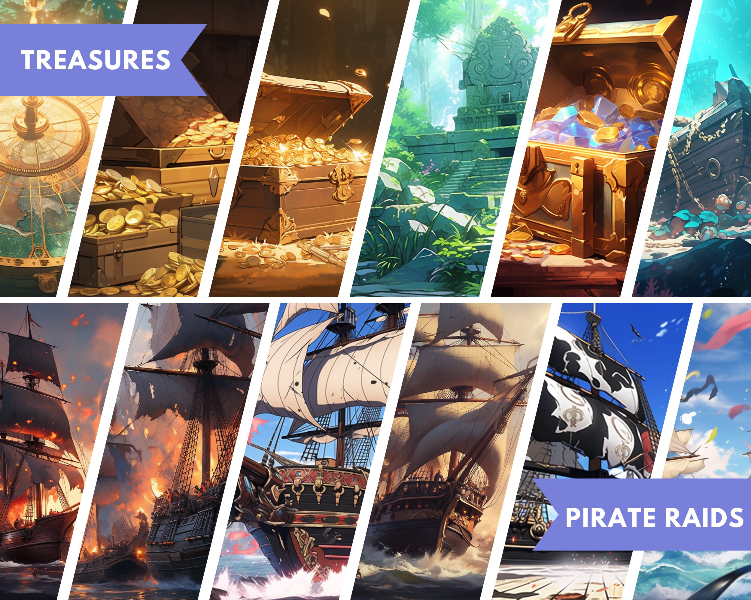 Pirate Themed Vtuber Background, 70x Vtuber Backgrounds , Anime ...