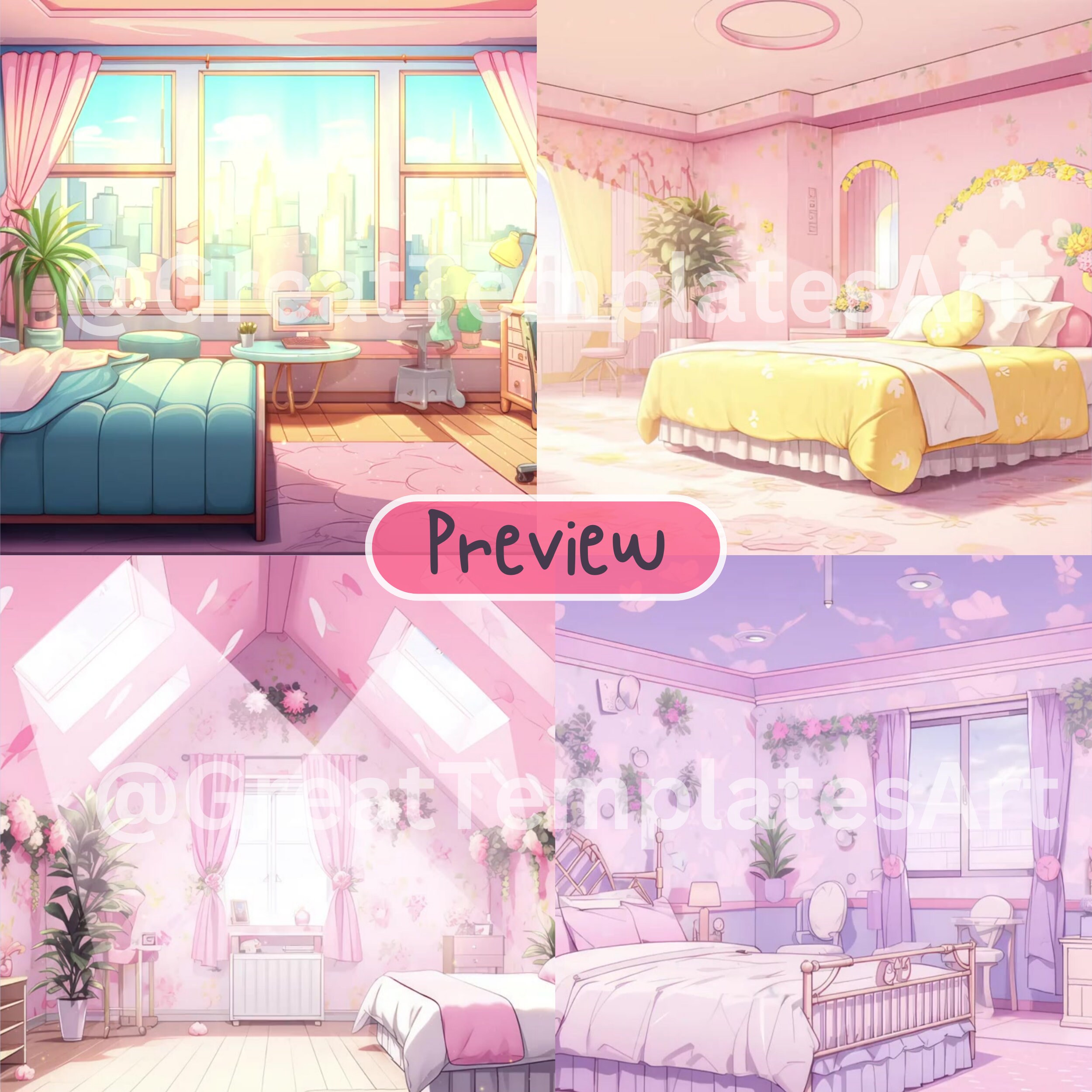 Mega Pack 60x Cute Animated Backgrounds Twitch Overlay Stream Twitch ...