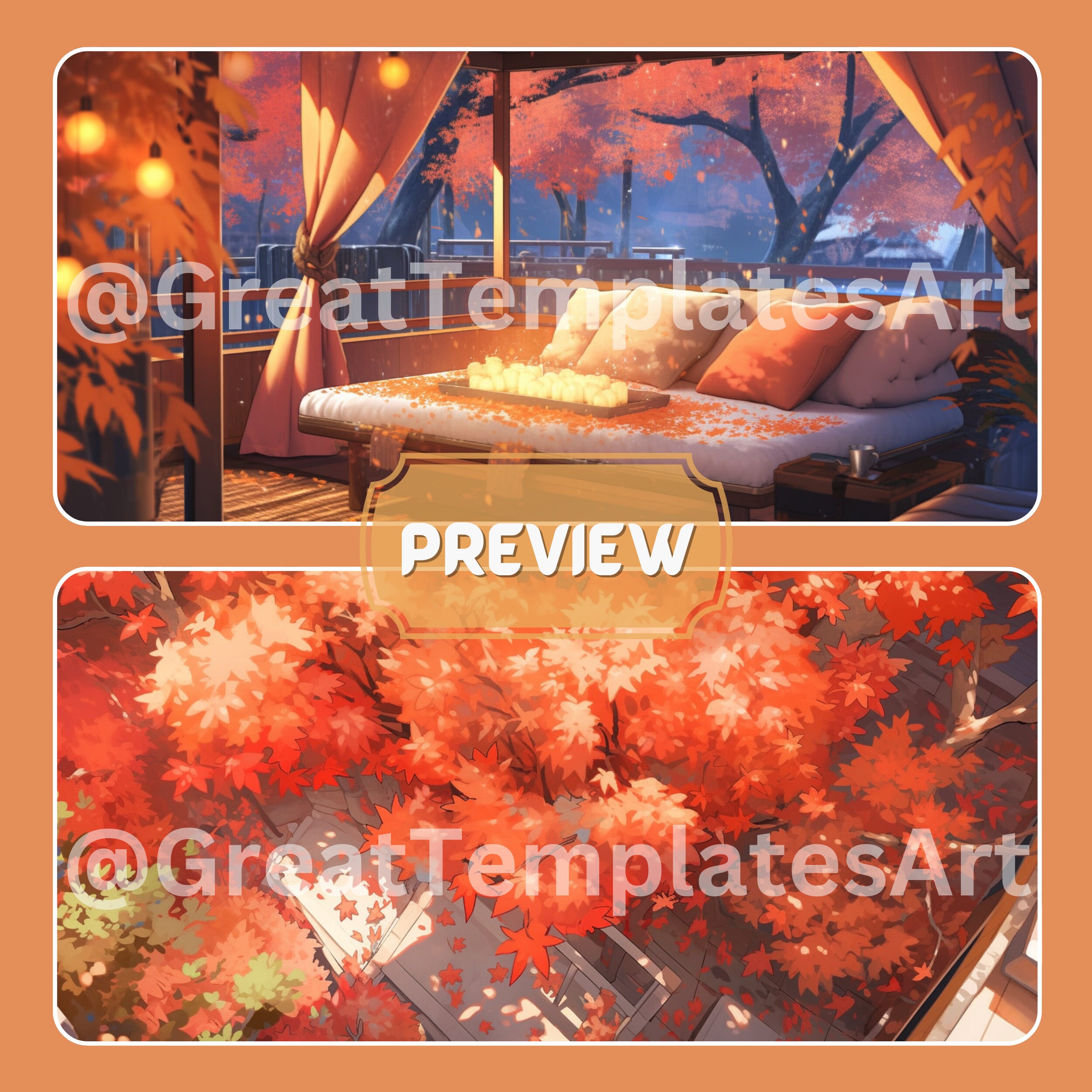 Autumn Twitch Backgrounds: 50+ Fall Stream Overlays (digital Download ...