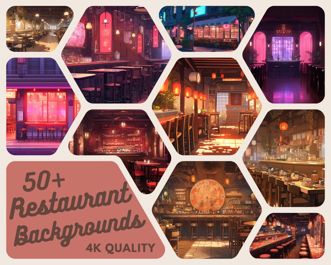50 Anime Restaurant Backgrounds: Twitch Stream & Vtuber Overlay ...