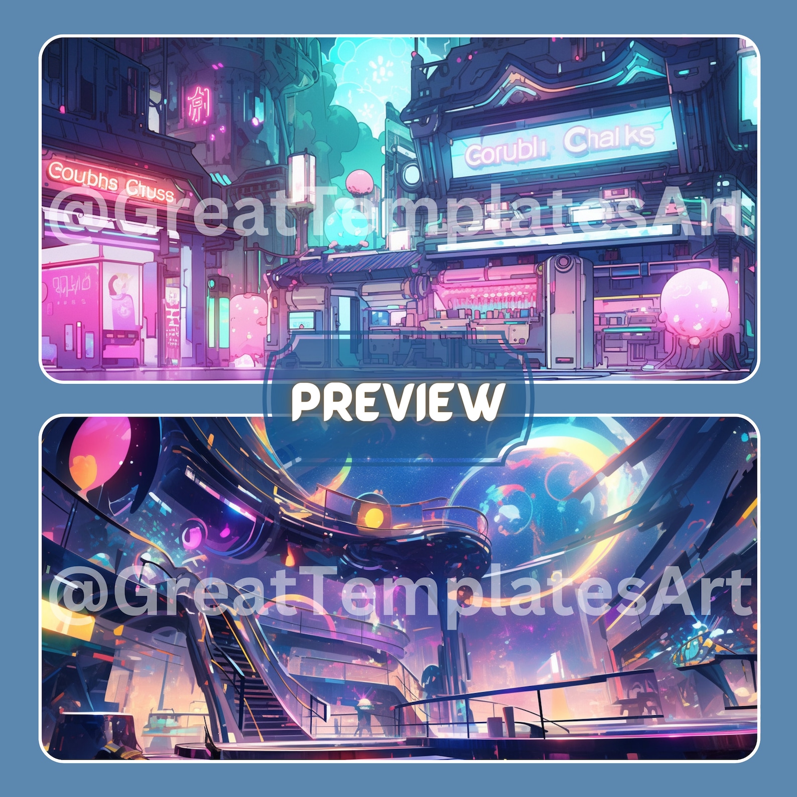 Space Vtuber Background Virtual Background Stream Asset Lofi Background ...