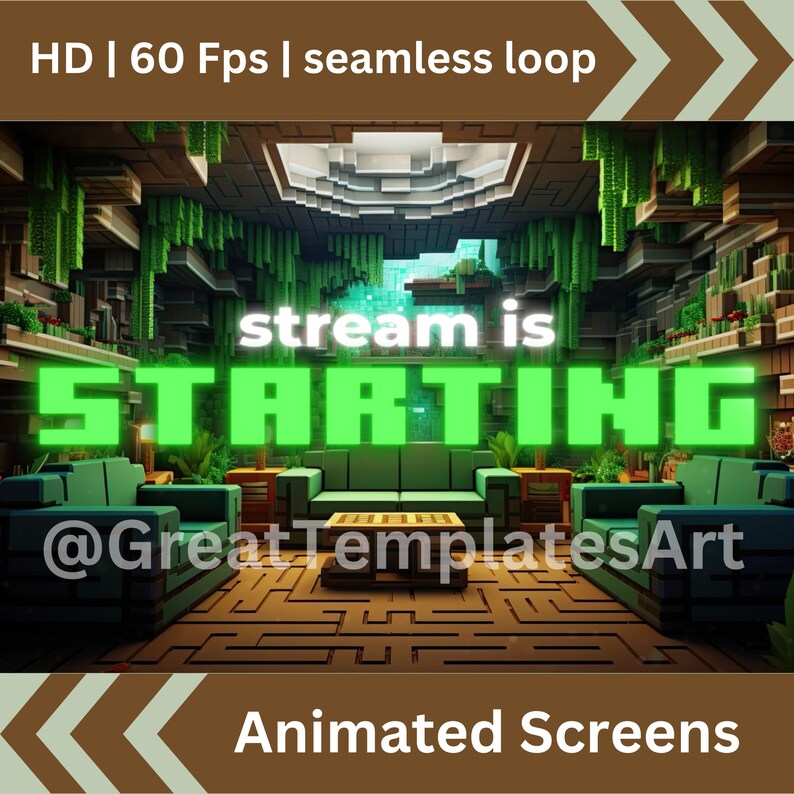 16x Twitch Animated Background Minecraft Twitch Screens Twitch Overlay ...
