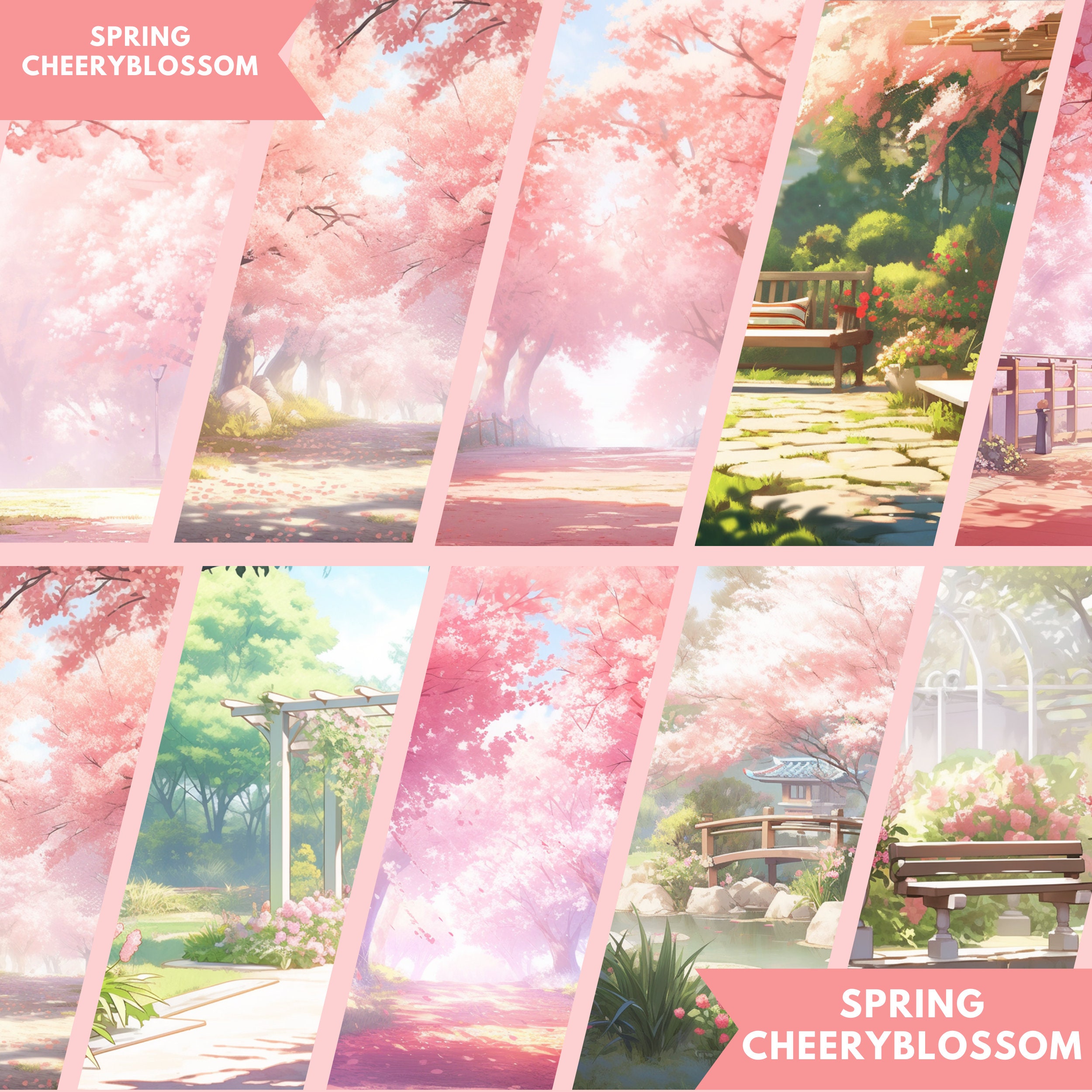 Spring Season Background 100x Virtual Background Stream Asset Lofi ...