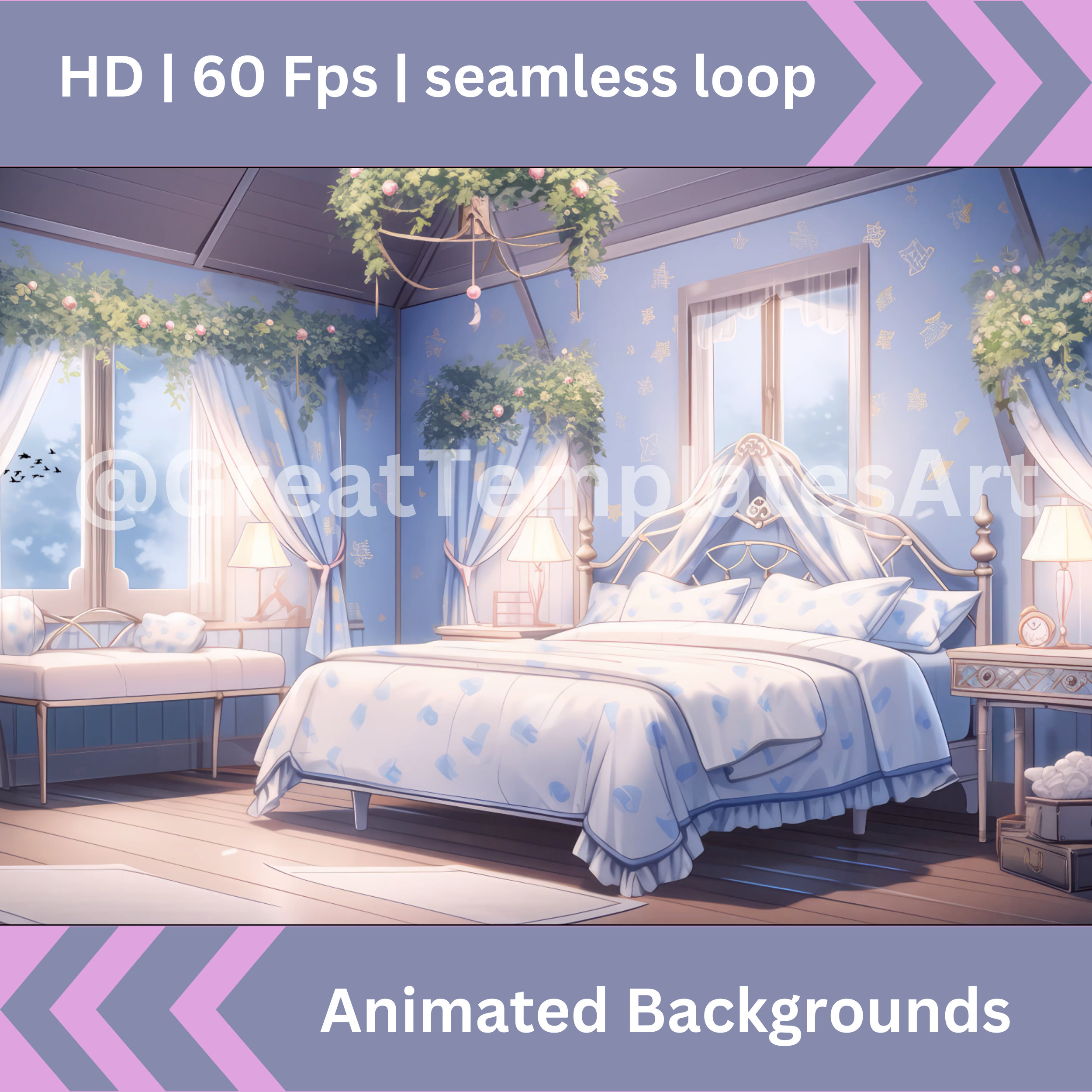 8x Animated Vtuber Background Animated Lofi Anime Pastel Vtuber Bundle ...