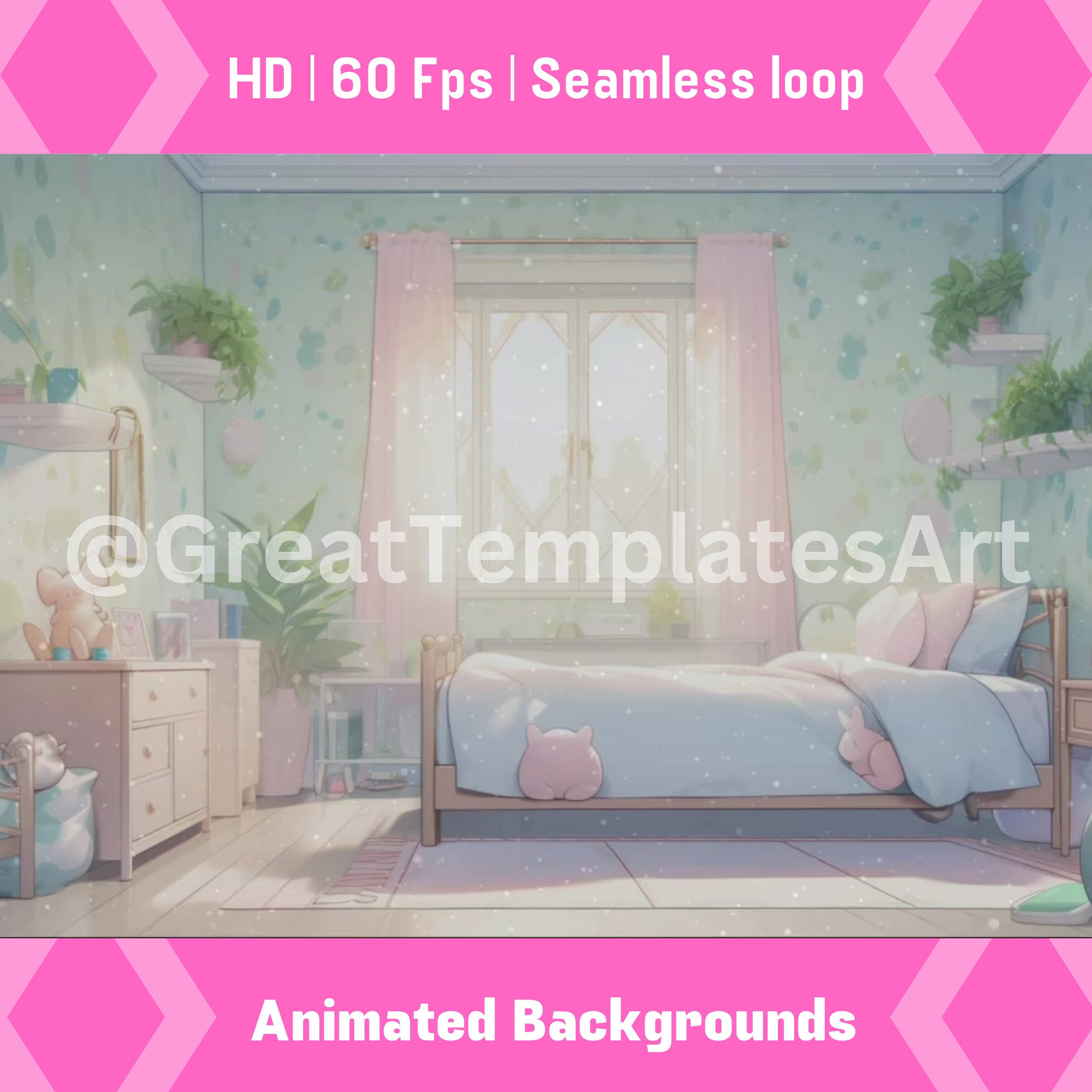 Lofi Anime Animated Backgrounds: Cozy Bedroom & Balcony Loops (digital ...