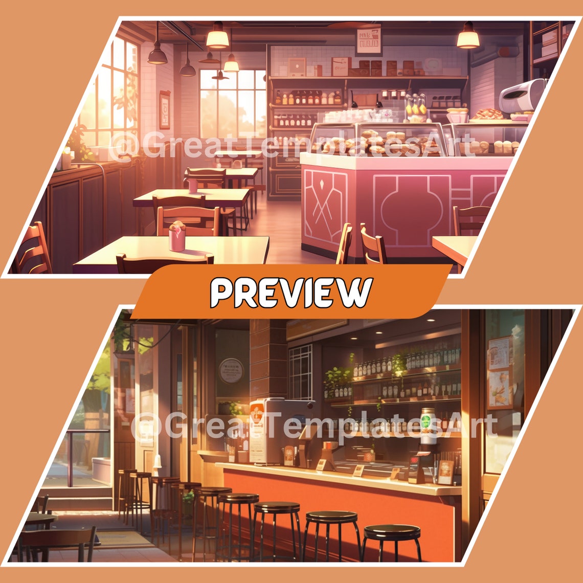 Vtuber Background, Coffee Shop Lofi Background, Twitch Background ...