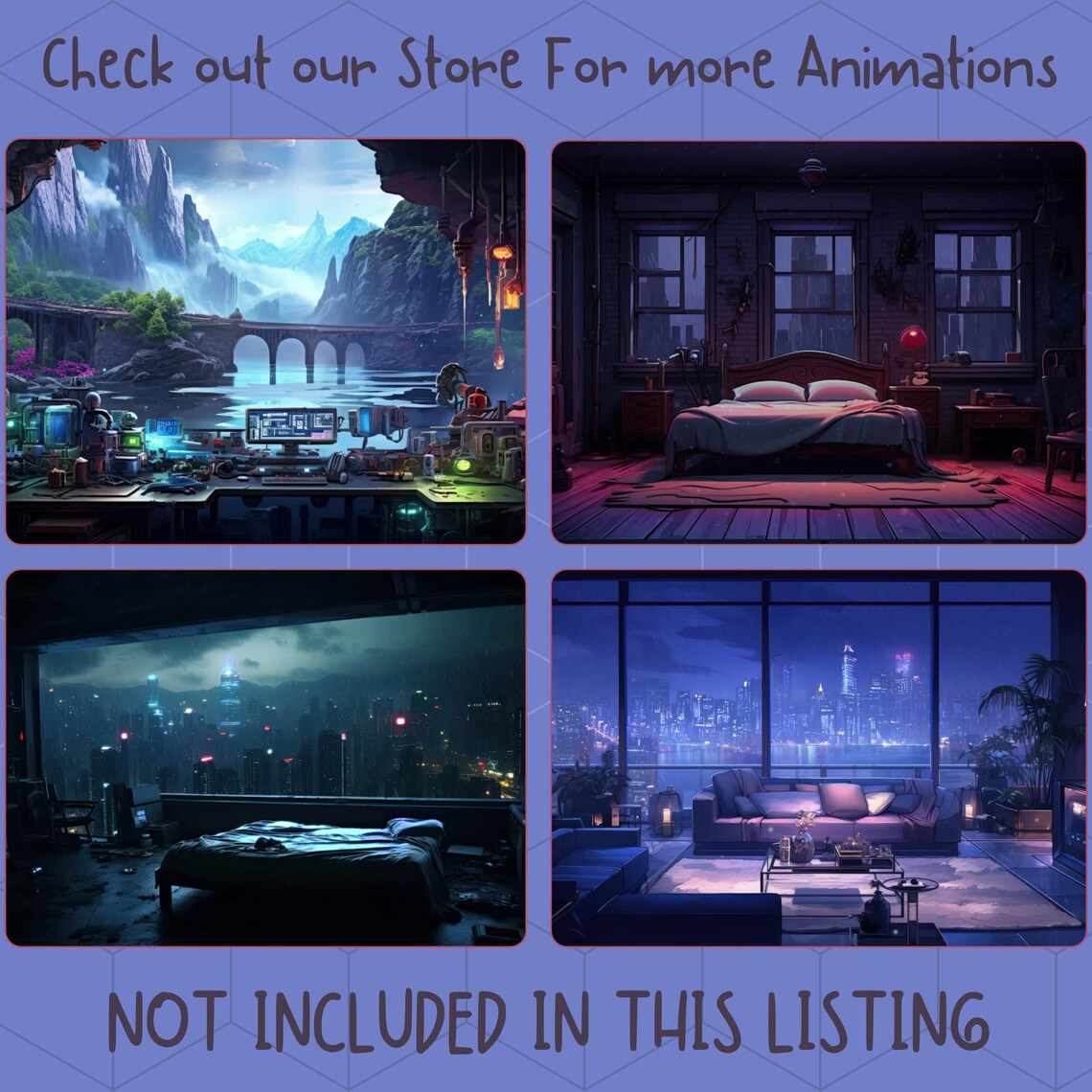 Twitch Animated Background Magical Bedroom Animated Background Overlay ...