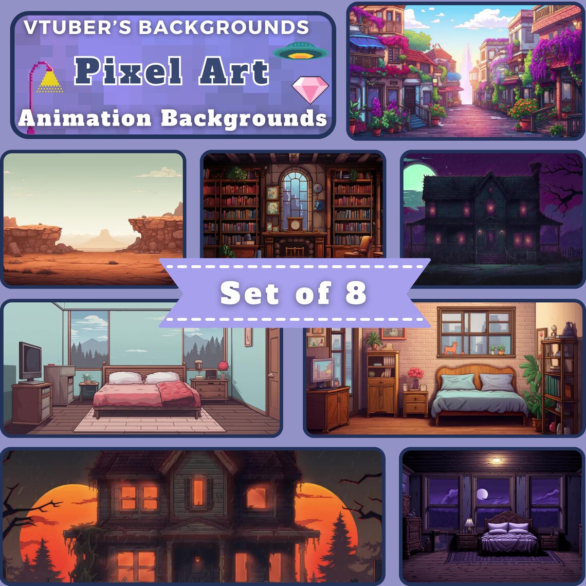 Pixel Art Animated Backgrounds: Lo-fi Streaming Bundle (MP4) - Etsy