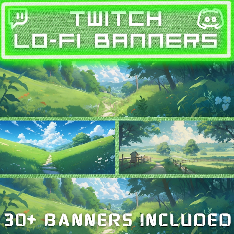 30x Twitch Green Banner Cozy Twitch Background Cozy Twitch Banner Cozy ...