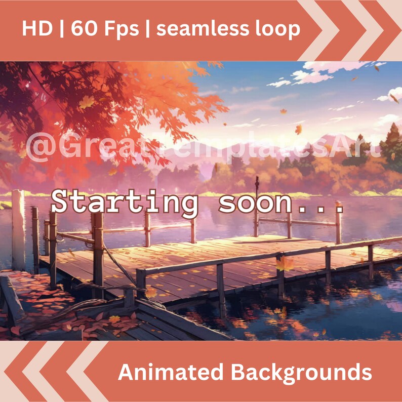 Twitch 16x Fall Animated Background Anime Lo-fi Animated Overlay Twitch ...