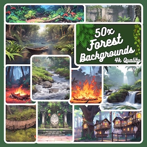 50x Twitch Background - Forest Theme Vtuber Background for Twitch ...