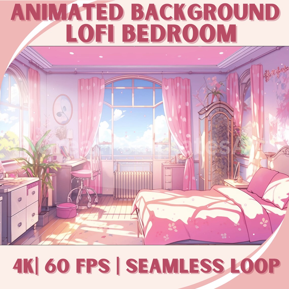 Twitch Animated Background Pastel Bedrooms Background Twitch Overlay ...