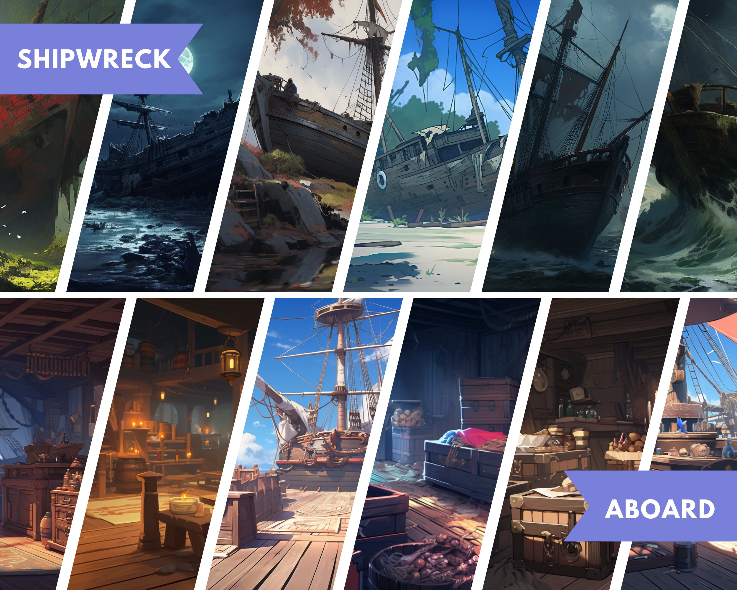 Pirate Themed Vtuber Background, 70x Vtuber Backgrounds , Anime ...