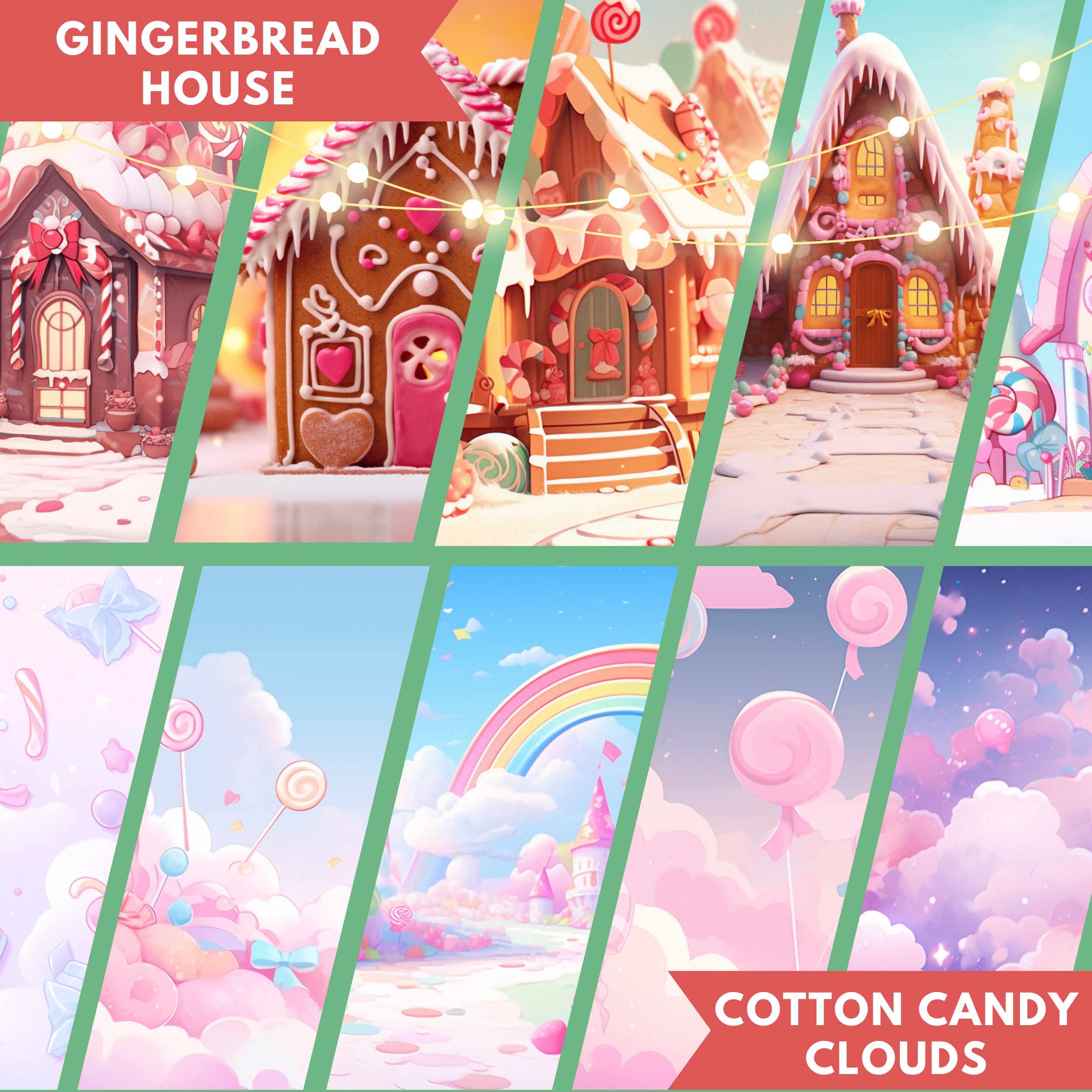 Candy Land Vtuber Background 100x Christmas Virtual Background Stream ...