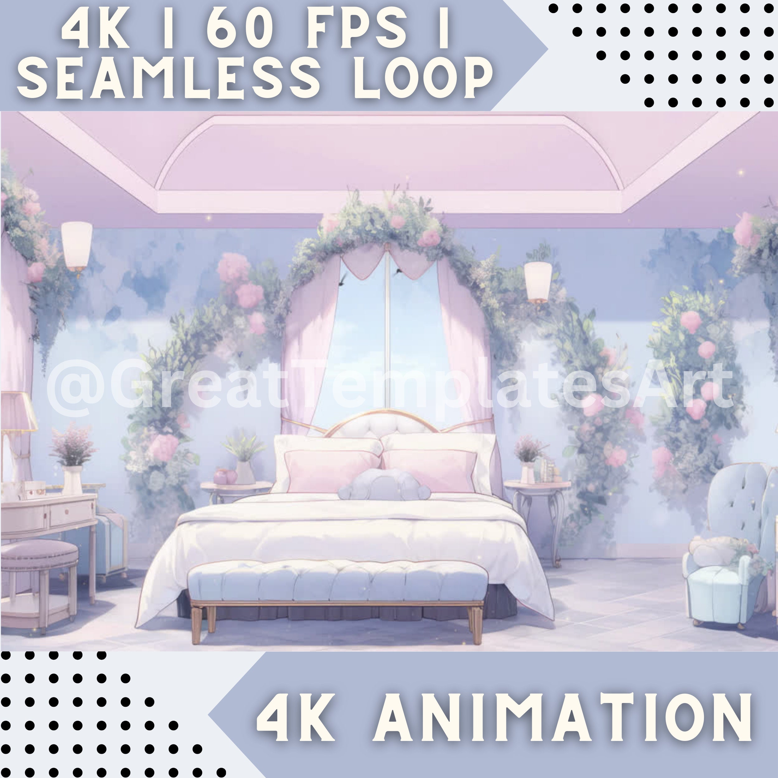 Twitch Animated Background Bedroom Background Twitch Overlay Cozy ...