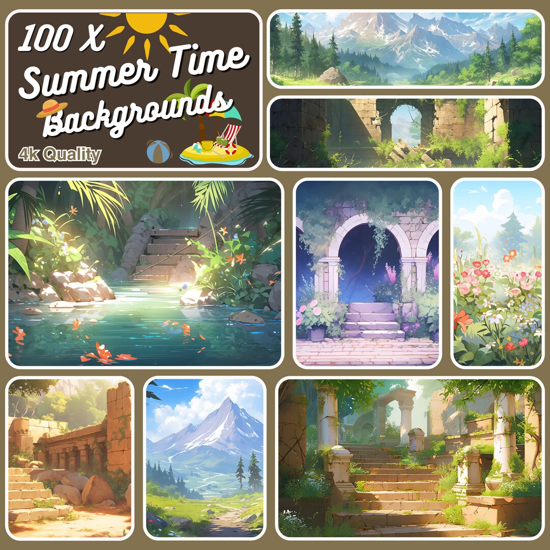 Vtuber Background, Summer-time Background, Twitch Asset, Vtuber Asset ...