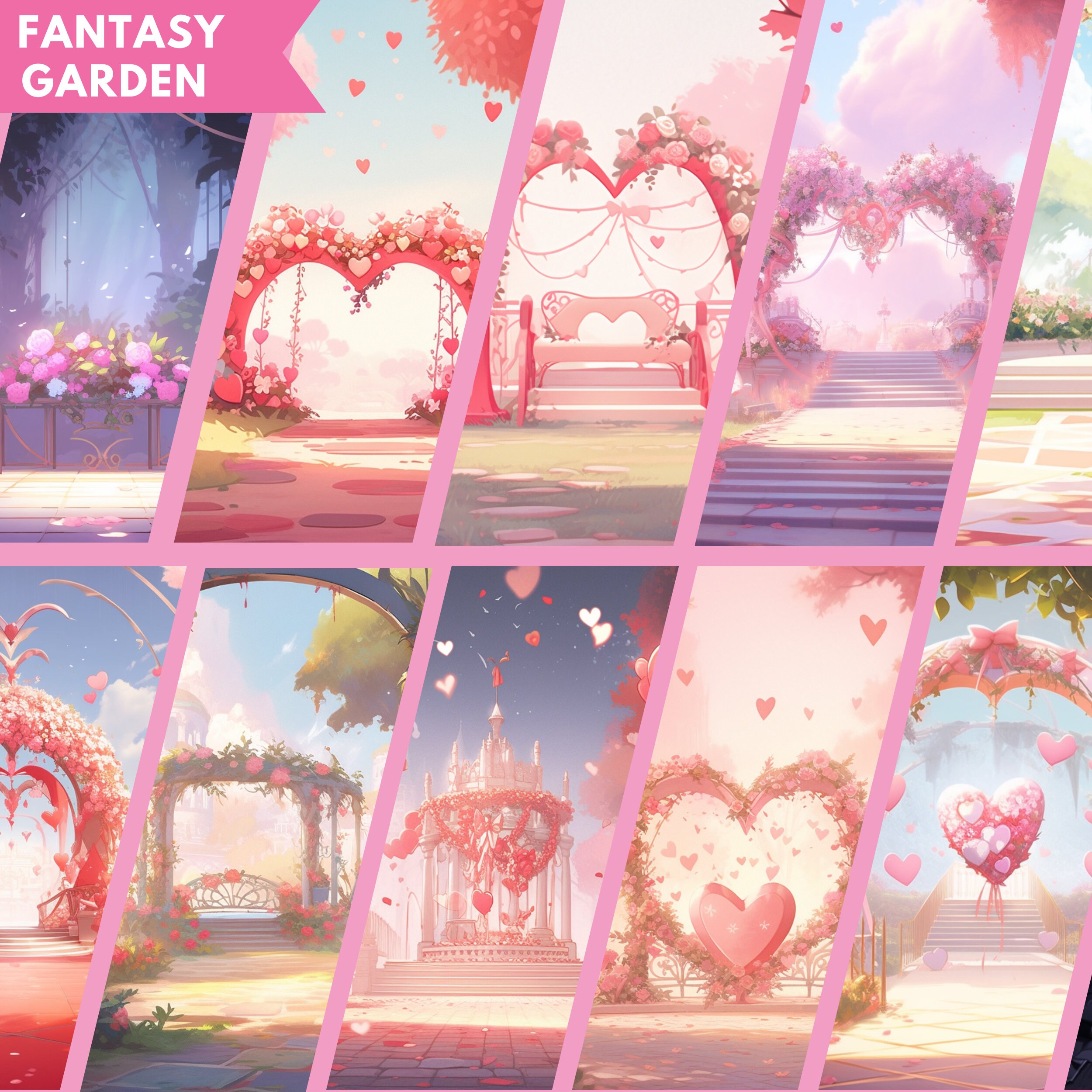 Valentine Day Vtuber Background 100x Virtual Background Stream Asset ...