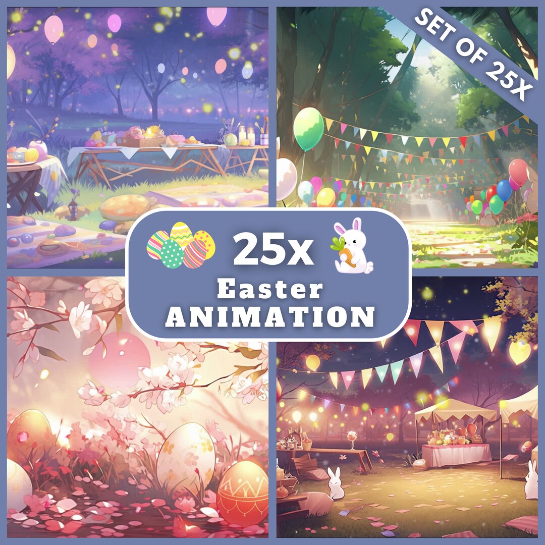 25x Easter Animated Backgrounds: Twitch Vtuber Stream Assets - Etsy