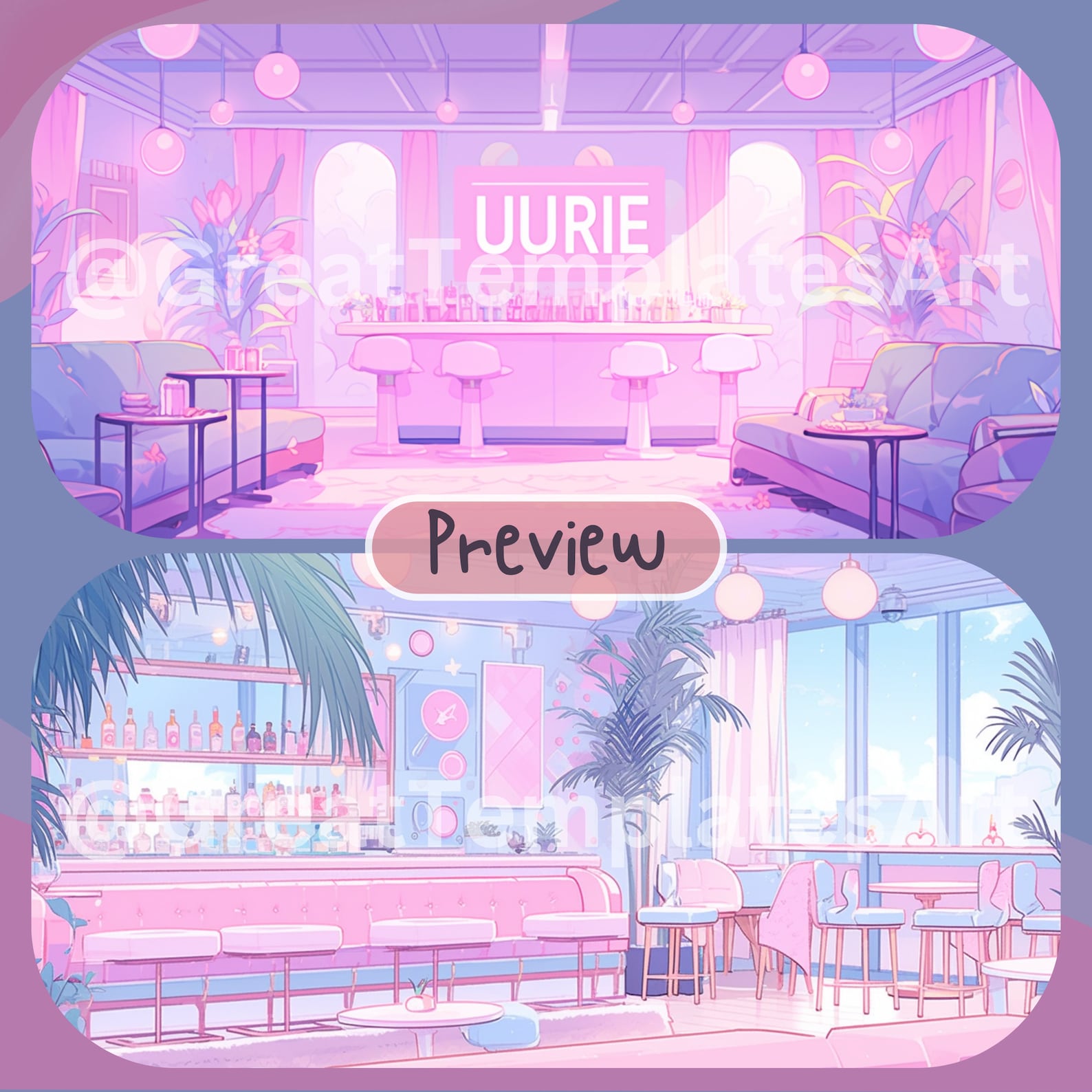 Pastel Vtuber Twitch Backgrounds: 50+ Stream Overlays (digital Download ...