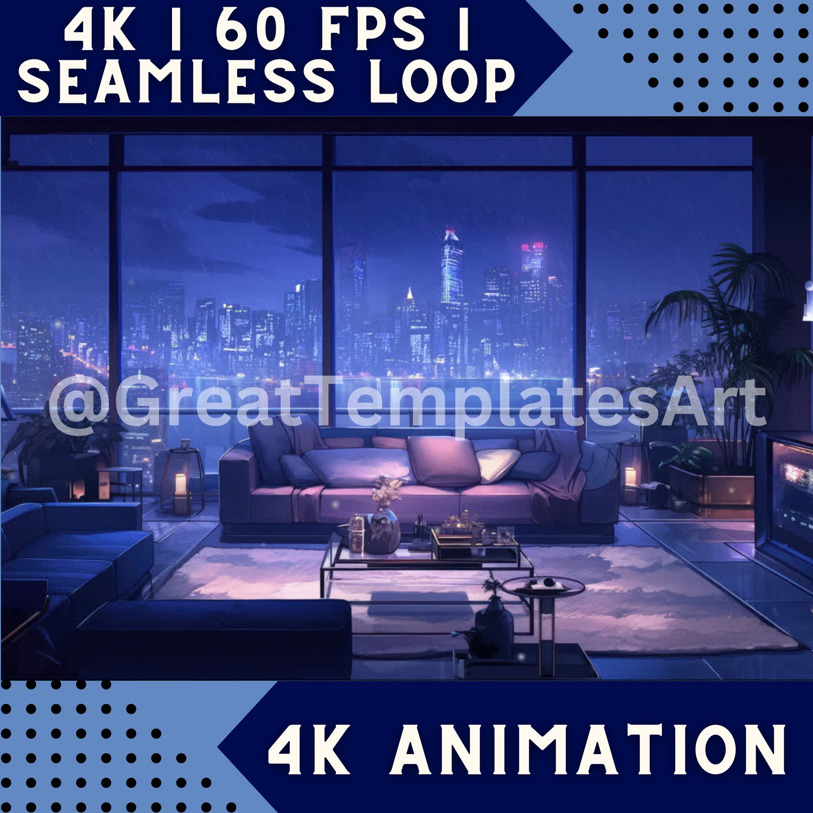 Twitch Animated Background Lounge Animated Background Animated Overlay ...