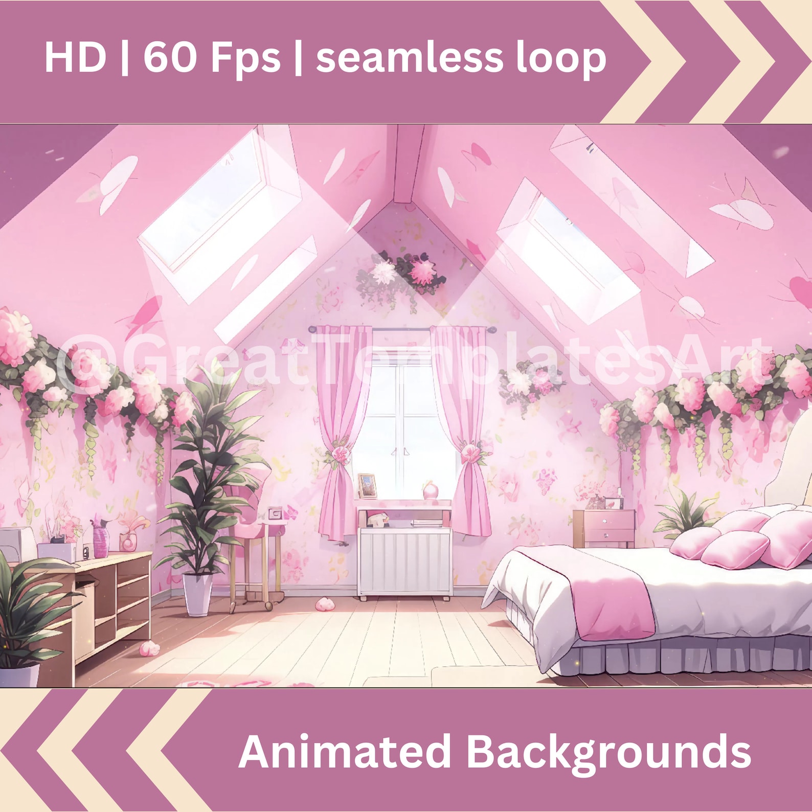 8x Animated Vtuber Background Animated Lofi Anime Pastel Vtuber Bundle ...