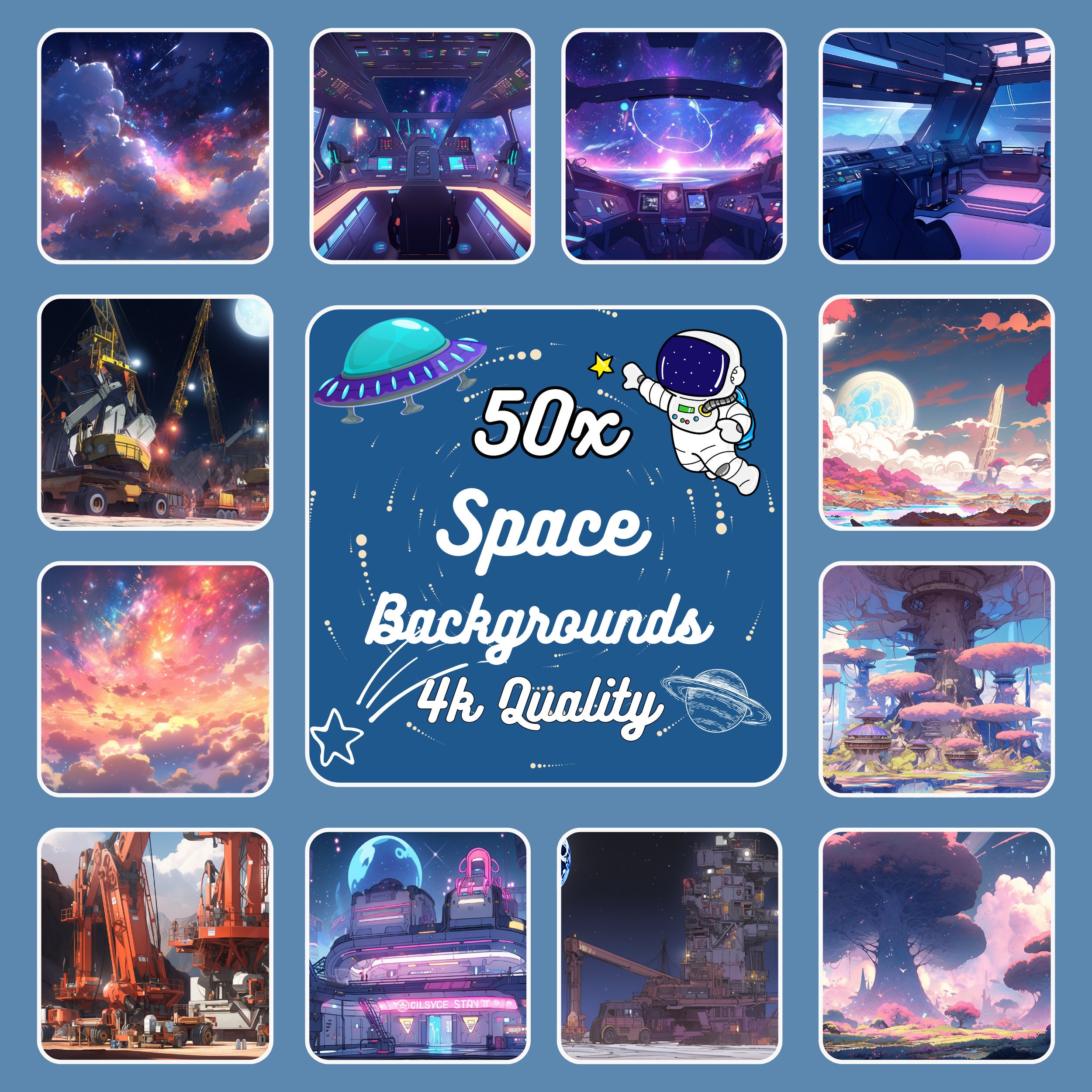 Space Vtuber Background Virtual Background Stream Asset Lofi Background ...