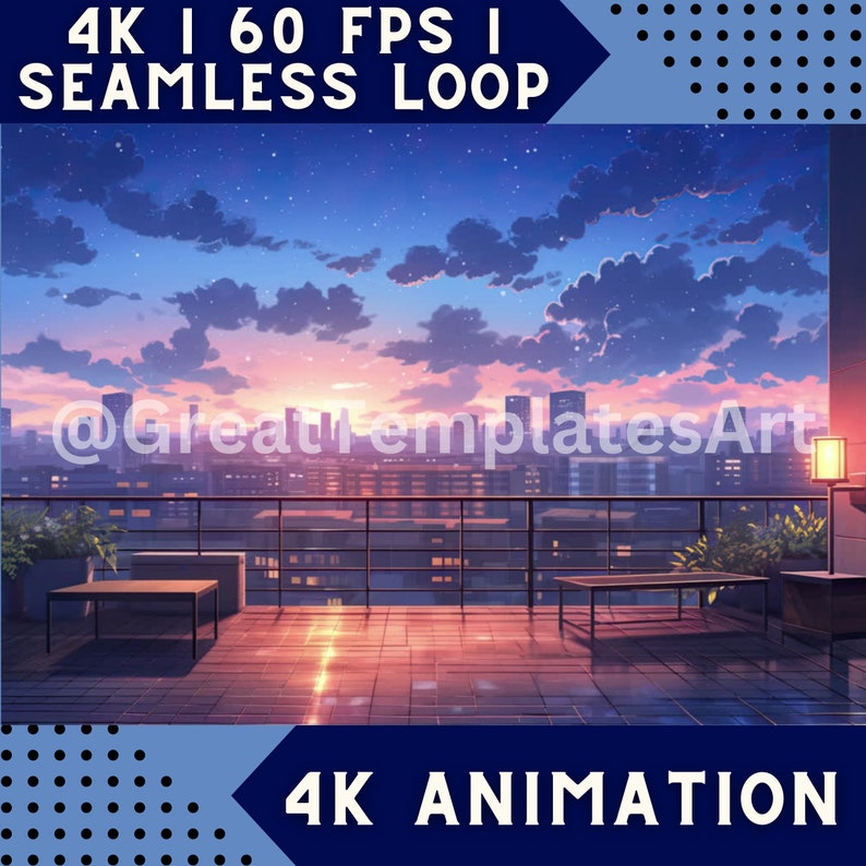Animated Background Lofi Sunset Twitch Streaming Background Asset ...