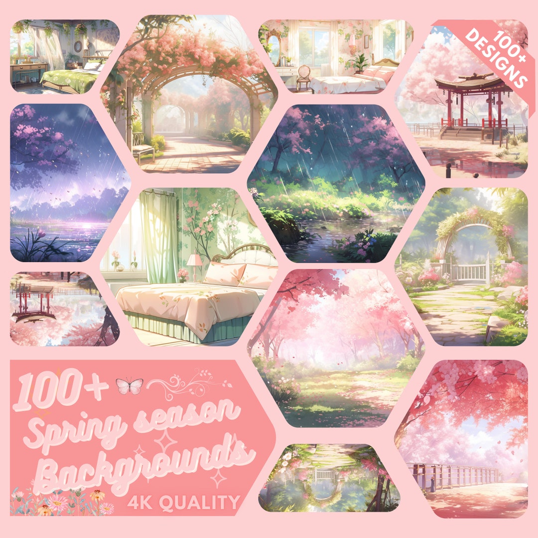 Spring Season Background 100x Virtual Background Stream Asset Lofi ...