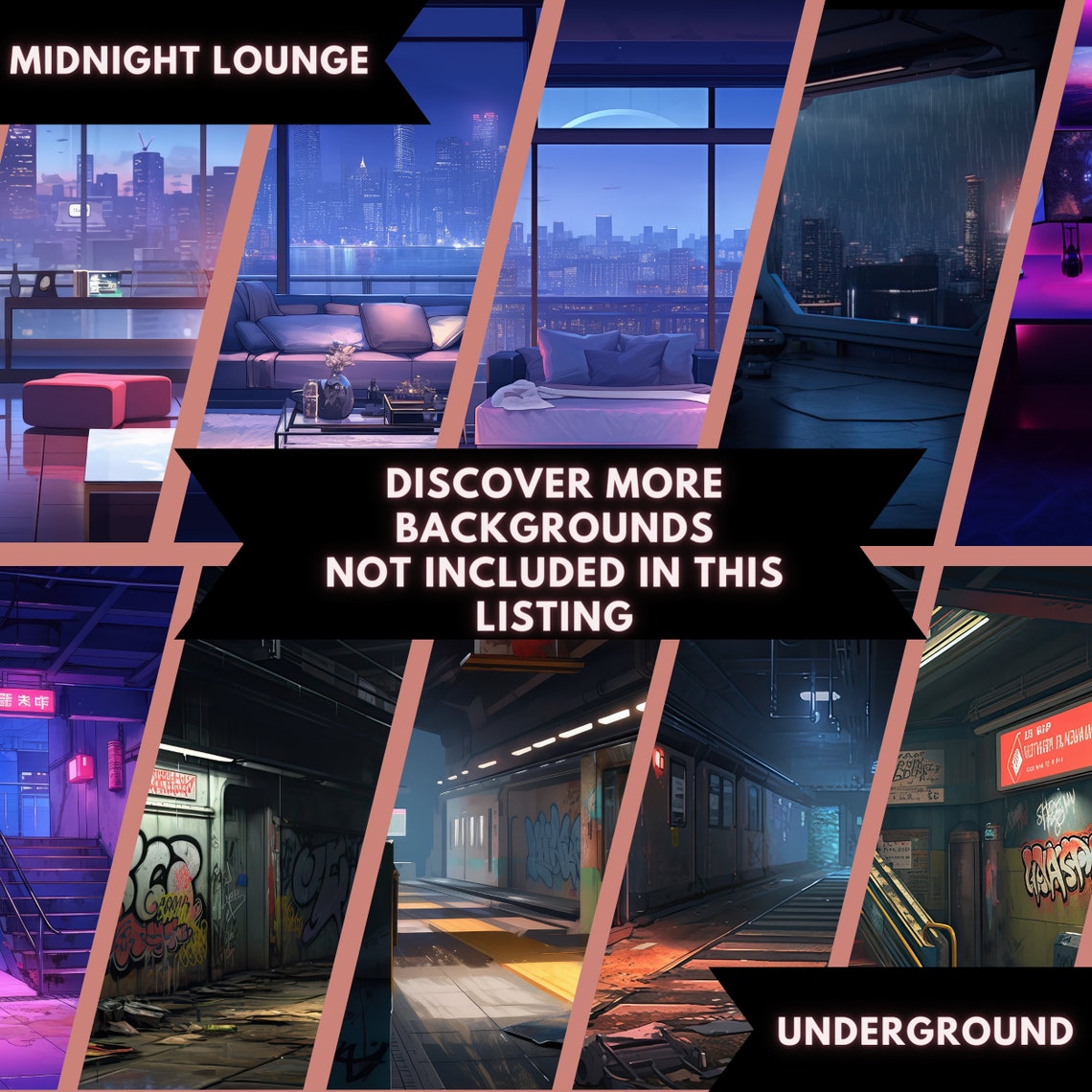 Twitch Animated Background Pastel Sunset Background Twitch Overlay Cozy ...