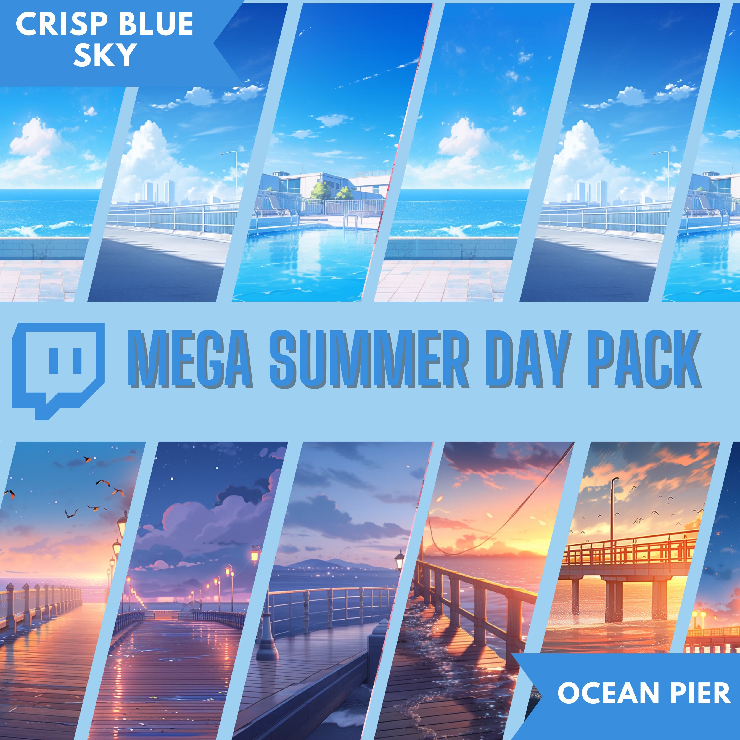 Summer Vtuber Backgrounds: 200+ Animated Scenes & Chairs (mega Pack) - Etsy